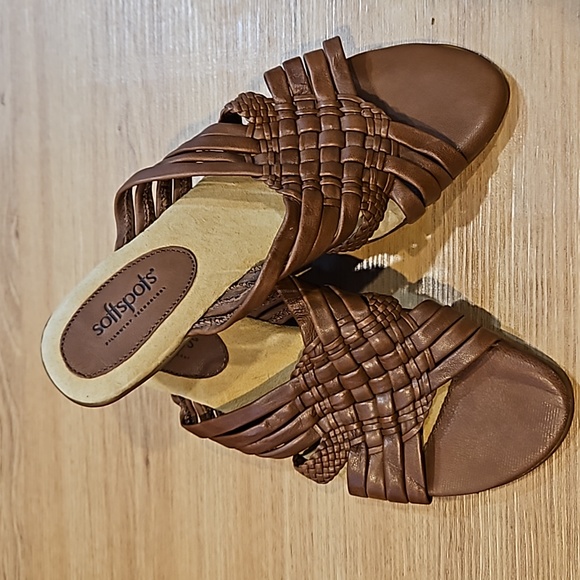 Softspots | Shoes | New Softspots Braided Leather Sandals Size 9 Ww ...